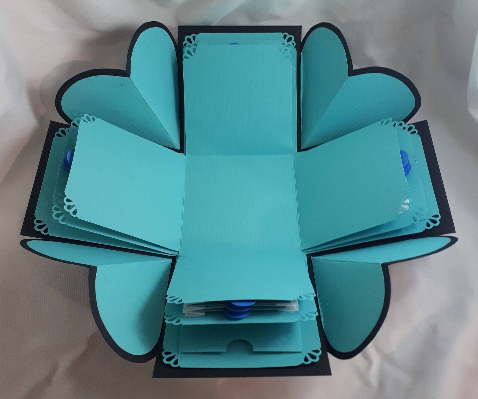 Teal Stripped Retro 'I Heart You' Exploding Gift Box - Etsy Australia