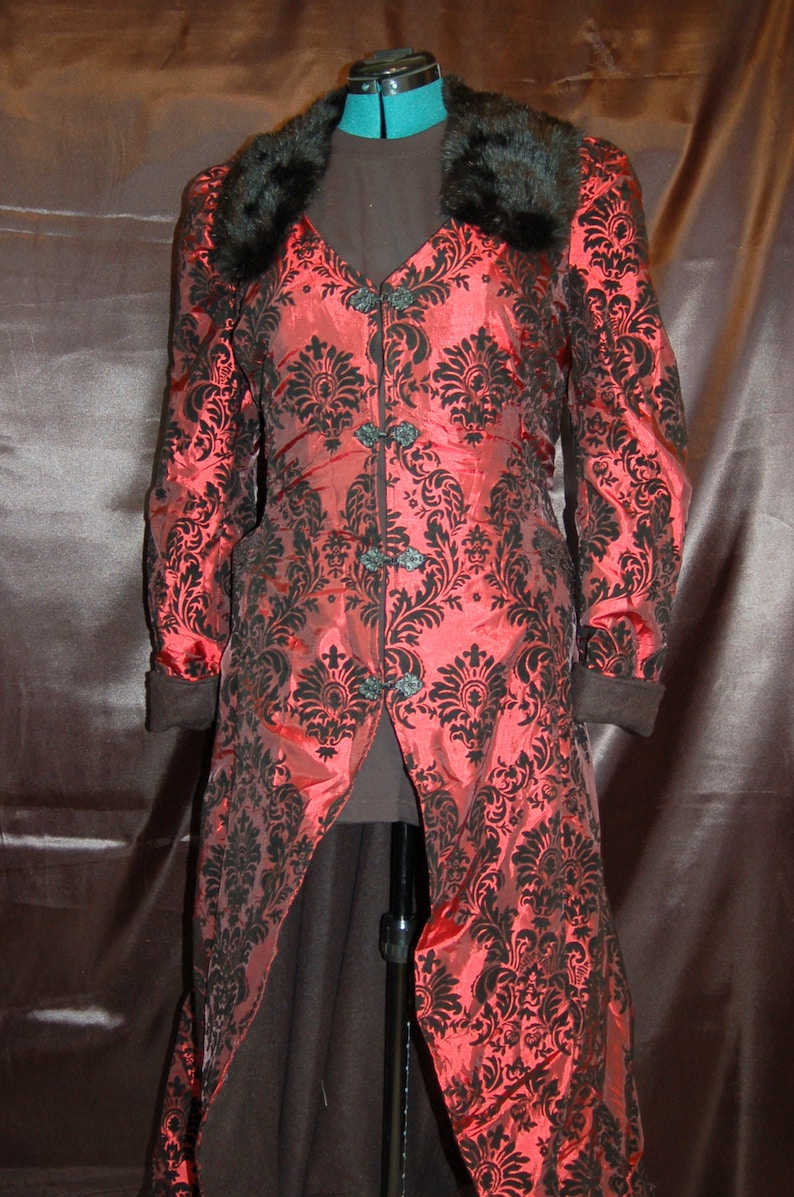 Black and Red Victorian Steampunk Coat - Etsy