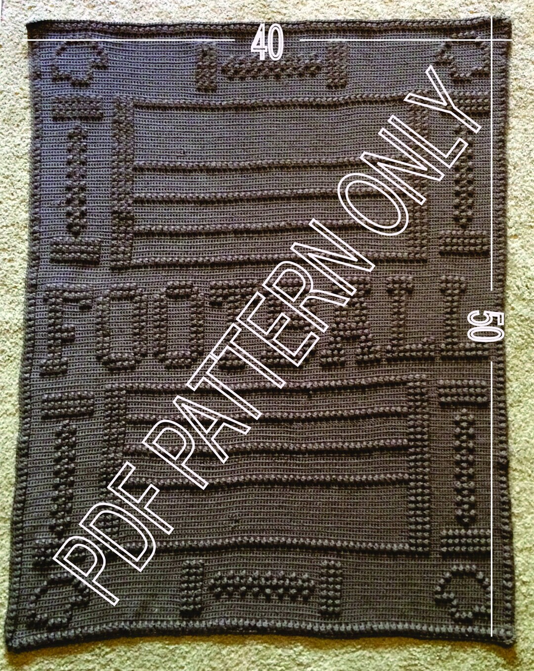 Crochet Pattern - Football Field - 40"x50" - Etsy