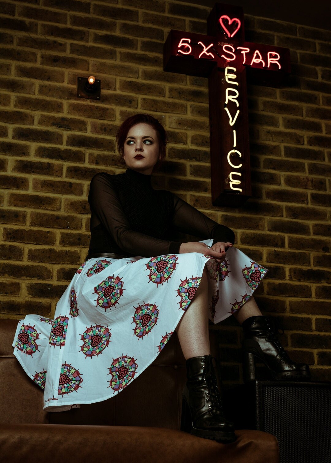 Original Barbed Wire Heart Design Full Circle Skirt - Etsy
