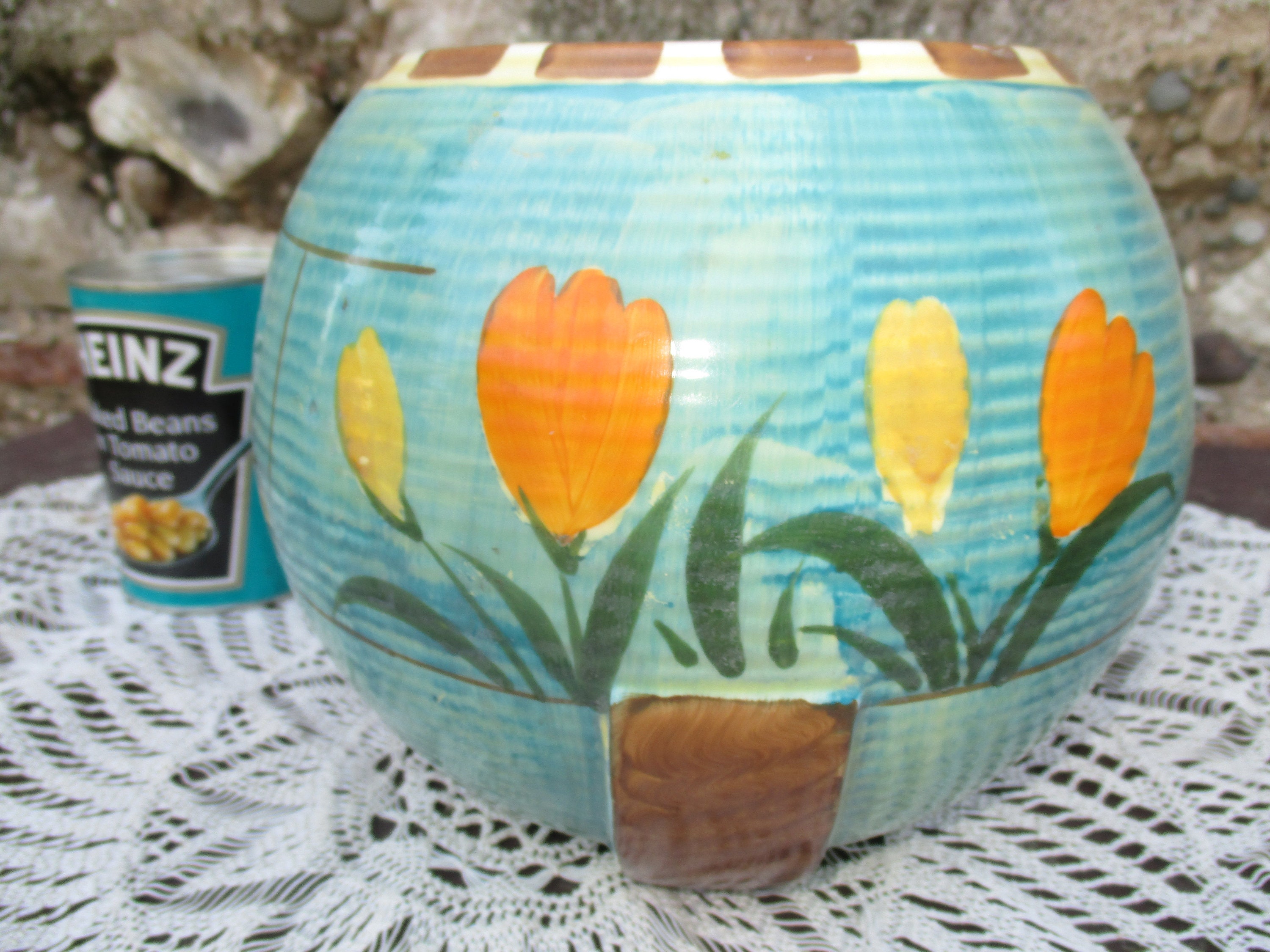 Very Rare Myott Art Deco GLOBULAR Vase. in the Myott Book. Bluey-green ...