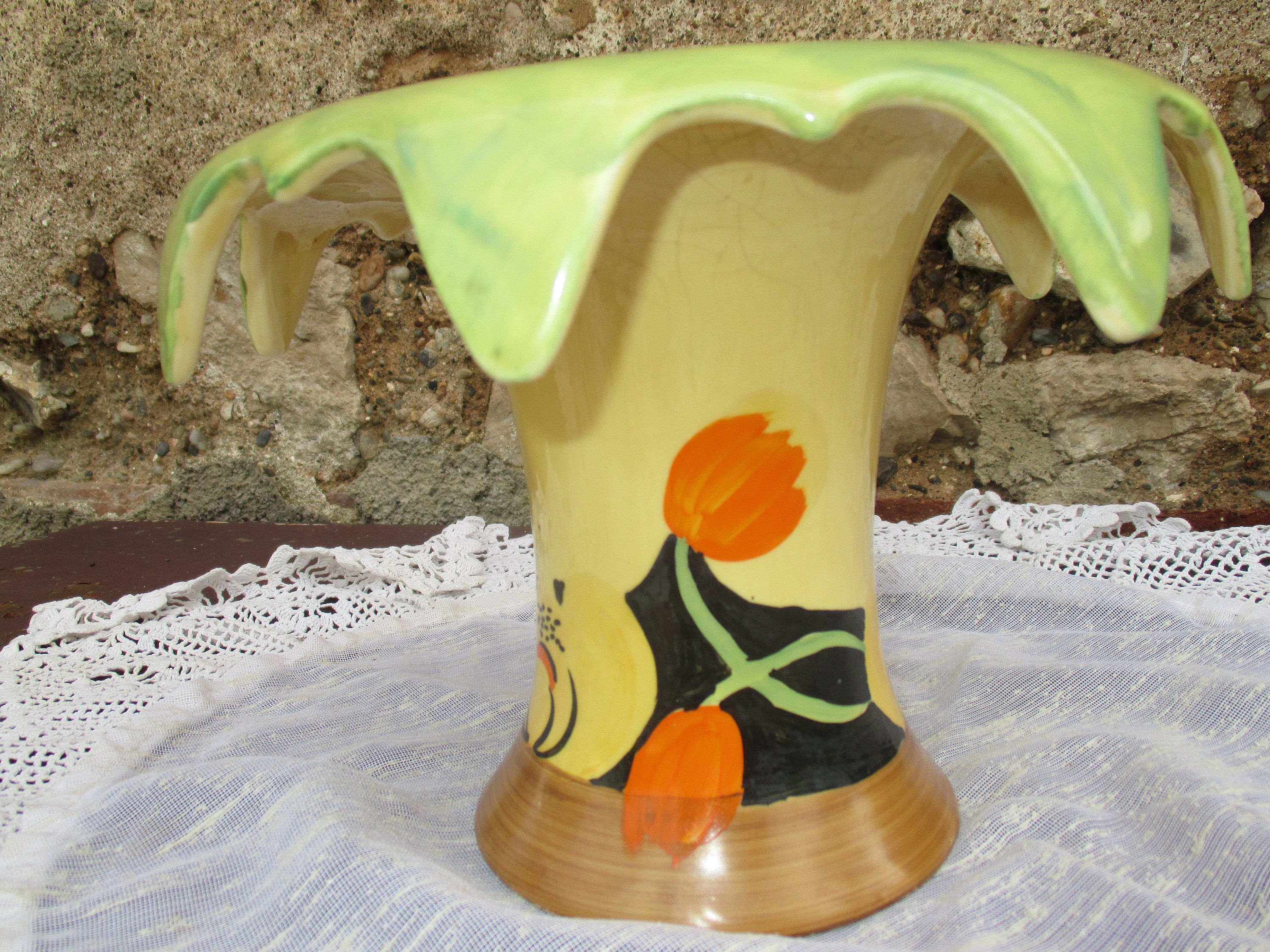 Vintage Myott Vase. Myott Art Deco Vase. Evert Wavy Rim. Myott - Etsy