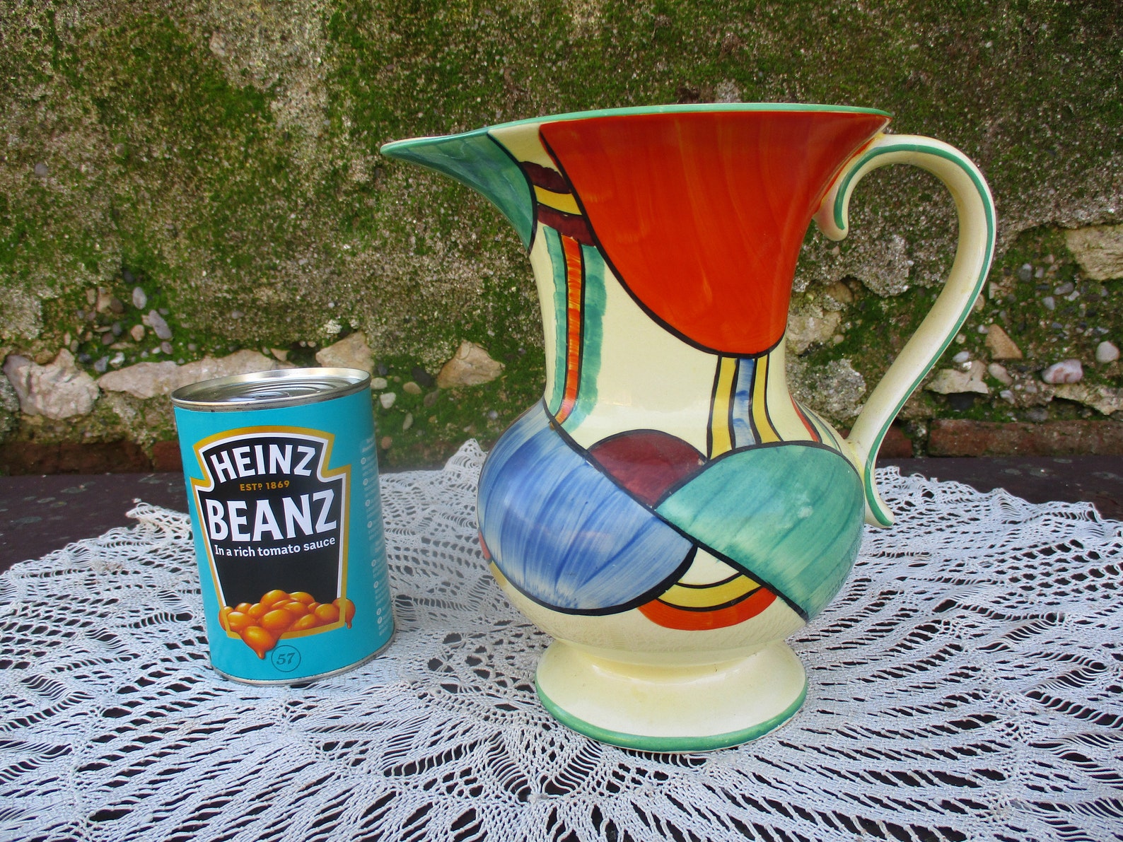 Large Art Deco CROWN DEVON Fieldings Jug. Abstract Pattern on ...