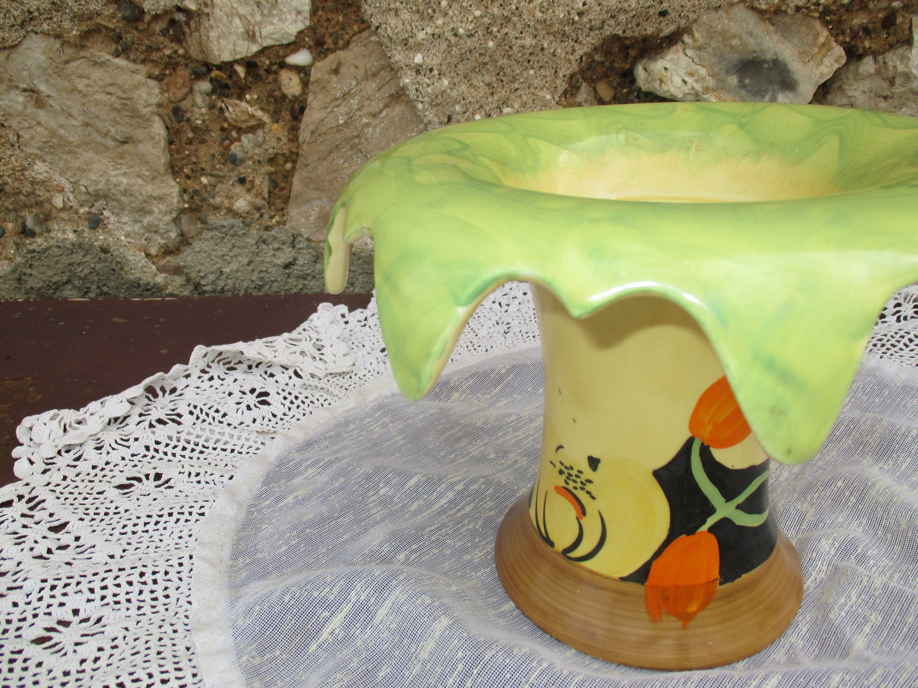 Vintage Myott Vase. Myott Art Deco Vase. Evert Wavy Rim. Myott - Etsy