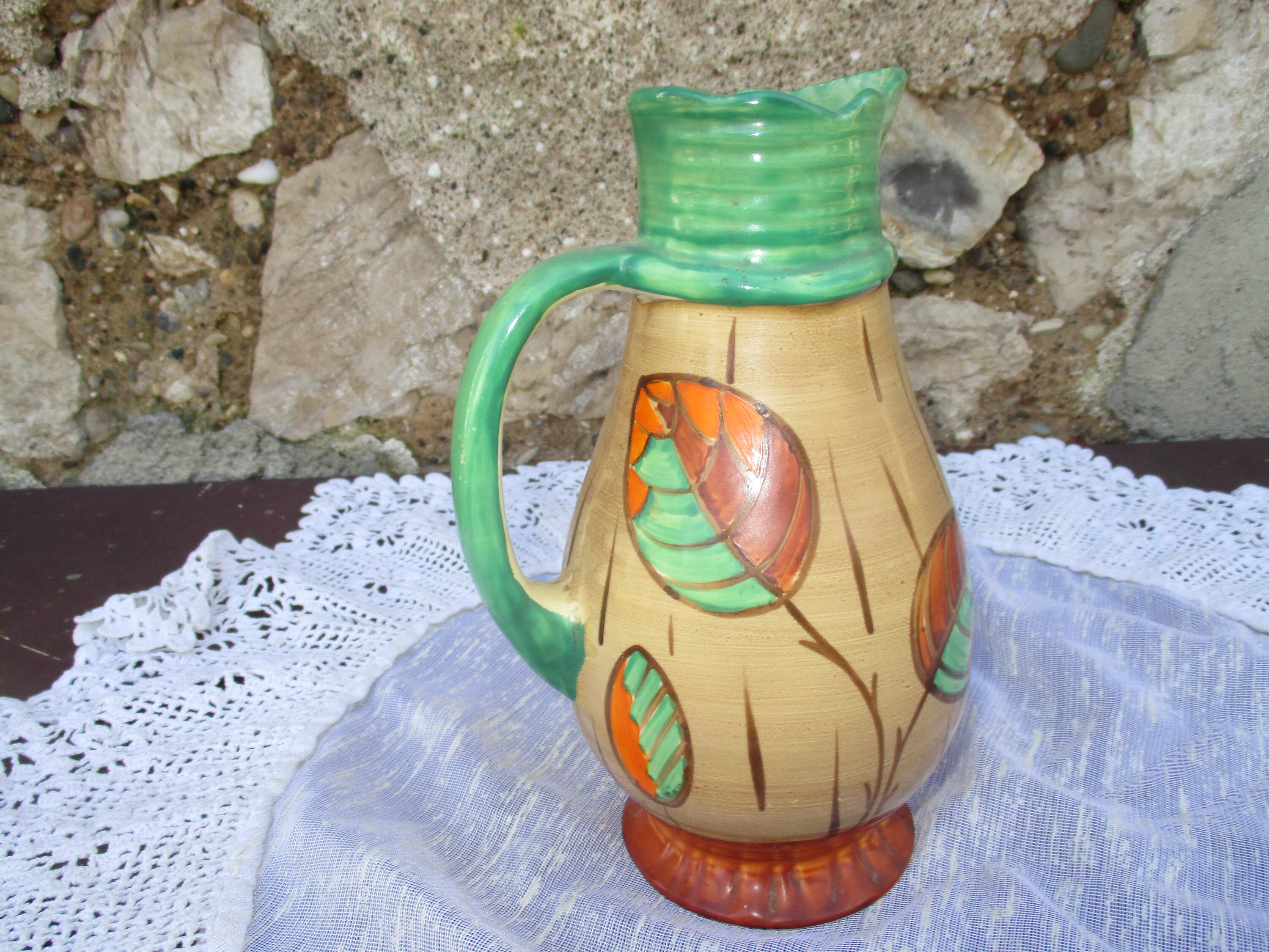 Myott Rag Top Jug/pitcher. Art Deco Myott, English 1930s. Vintage Myott ...
