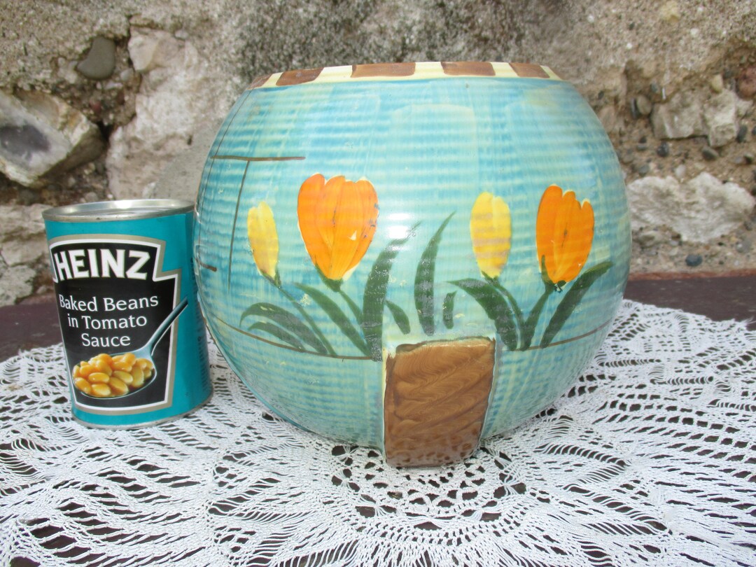 Very Rare Myott Art Deco GLOBULAR Vase. in the Myott Book. Bluey-green ...