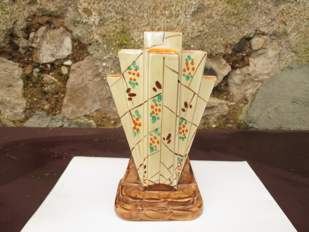 Vintage Myott Moderne Vase. finger Vase Art Deco. English 1930s ...