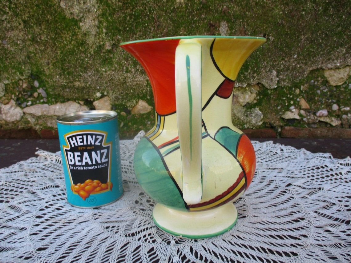 Large Art Deco CROWN DEVON Fieldings Jug. Abstract Pattern on ...