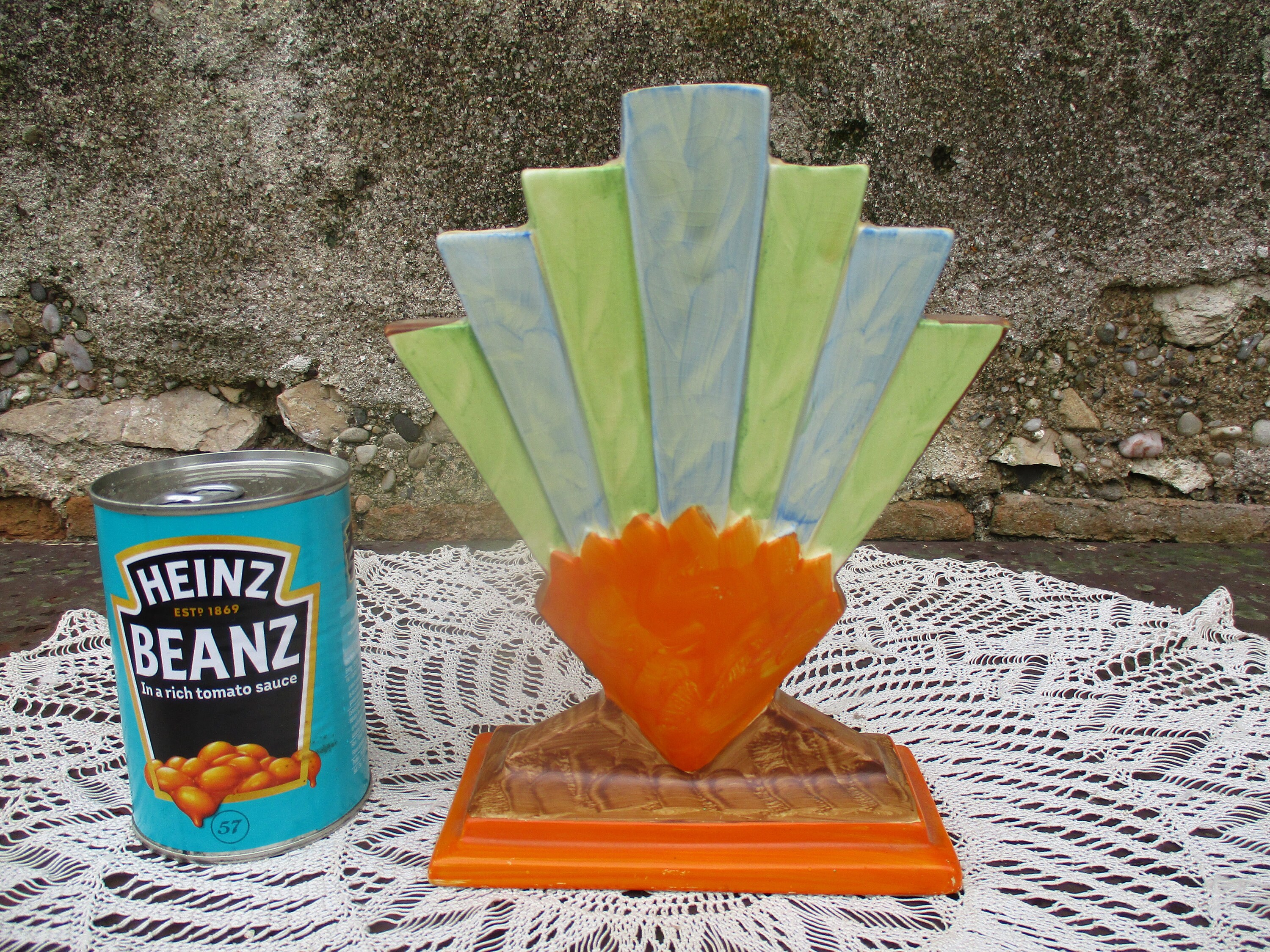 Stunning Myott Art Deco Fan Posy Vase. Ceramic Hand Painted - Etsy