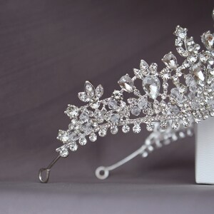 Silver Tiara, Rhinestone Tiara, Wedding Crown, Tiara Headband ...
