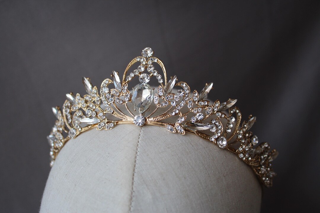 Ballet Tiara, Gold Tiara, Rhinestone Tiara, Wedding Crown, Tiara ...