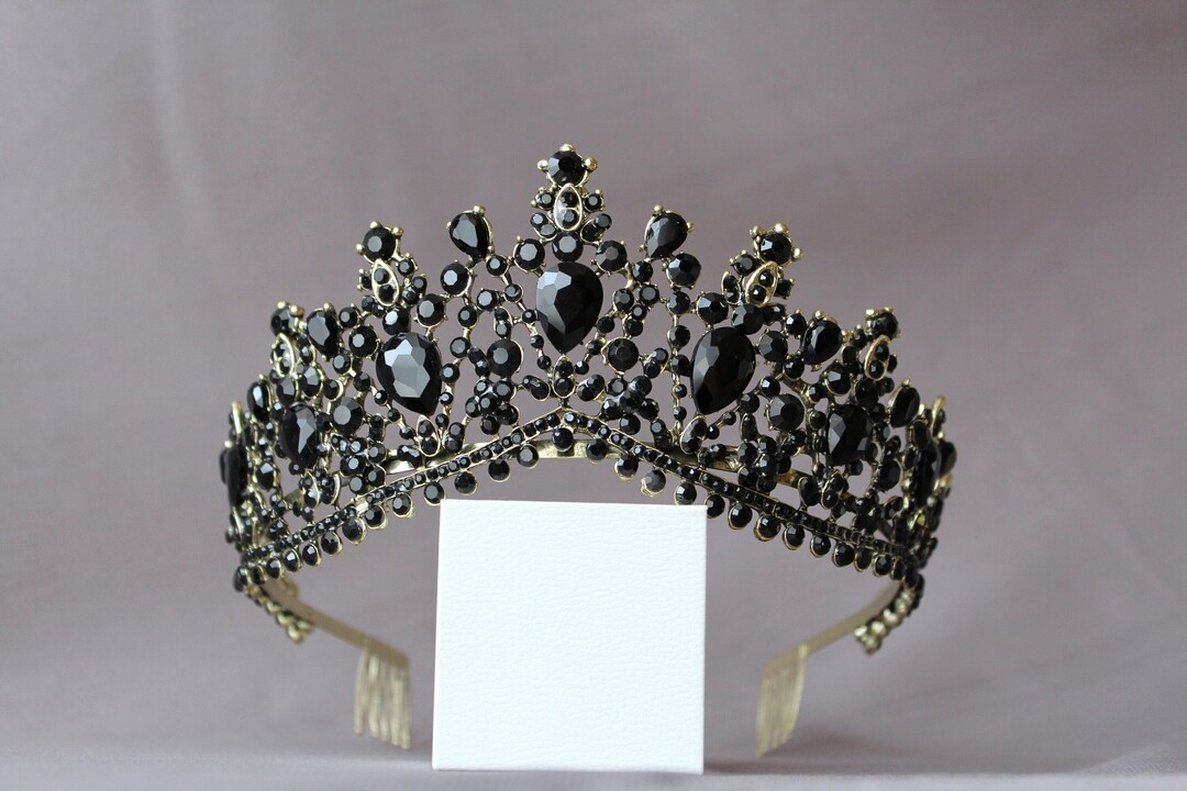 Black Tiara, Gothic Tiara, Vintage Retro Black Tiara, Bridal Tiara ...