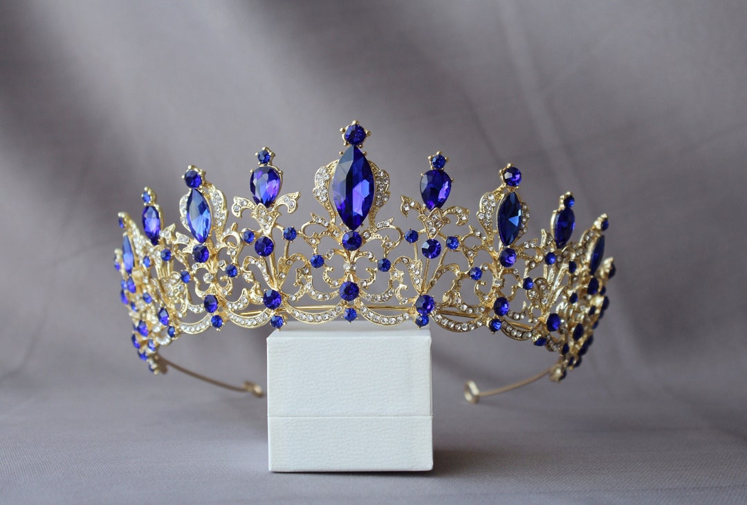 Blue Tiara, Sapphire Crown, Royal Blue Tiara, Bridal Tiara, Wedding ...