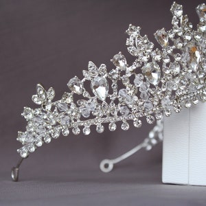 Silver Tiara, Rhinestone Tiara, Wedding Crown, Tiara Headband ...