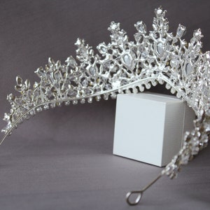 Silver Tiara, Rhinestone Tiara, Wedding Crown, Tiara Headband ...