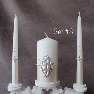 Ivory Unity Set of 3 Candles, Ceremony Ivory Unity Candles Set With ...