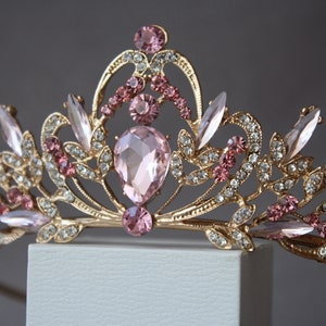 Pink Tiara, Silver Tiara for Child, Royal Crown, Pink Headband, Crystal ...