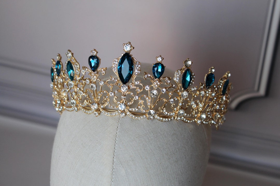 Aquamarine Tiara, Blue Crown, ELSA Bridal Tiara, Queen Tiara, Blue Hair ...