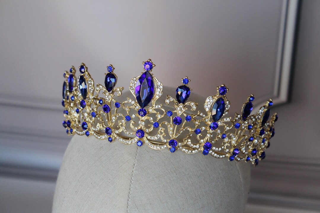 Blue Tiara, Sapphire Crown, Royal Blue Tiara, Bridal Tiara, Wedding ...