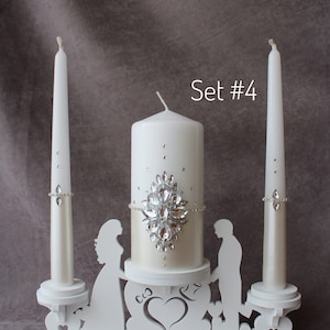 Ivory Unity Set of 3 Candles, Ceremony Ivory Unity Candles Set With ...