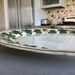 Very Large Metal Serving Tray. Cream Color With Wide Leaf ivy or Grape ...