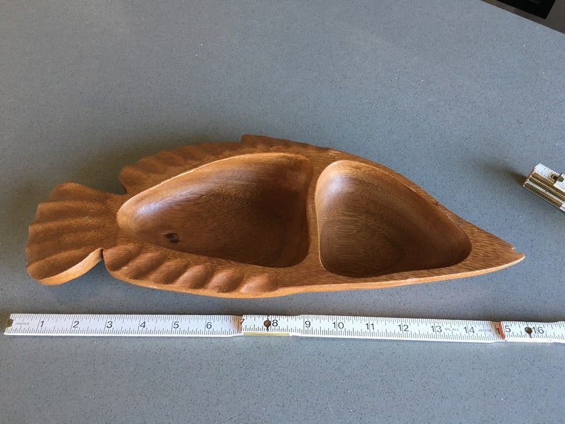 Vintage Tropical Wood Fish Bowl. - Etsy