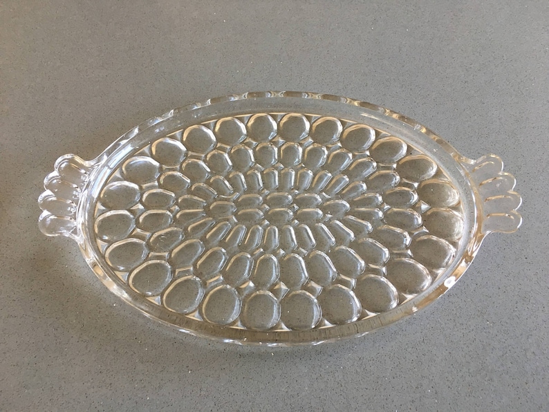 Vintage Clear Glass Serving or Vanity Tray by the Jeanette Glass ...