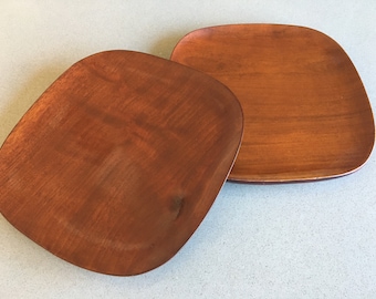 Square Wooden Plates - Etsy