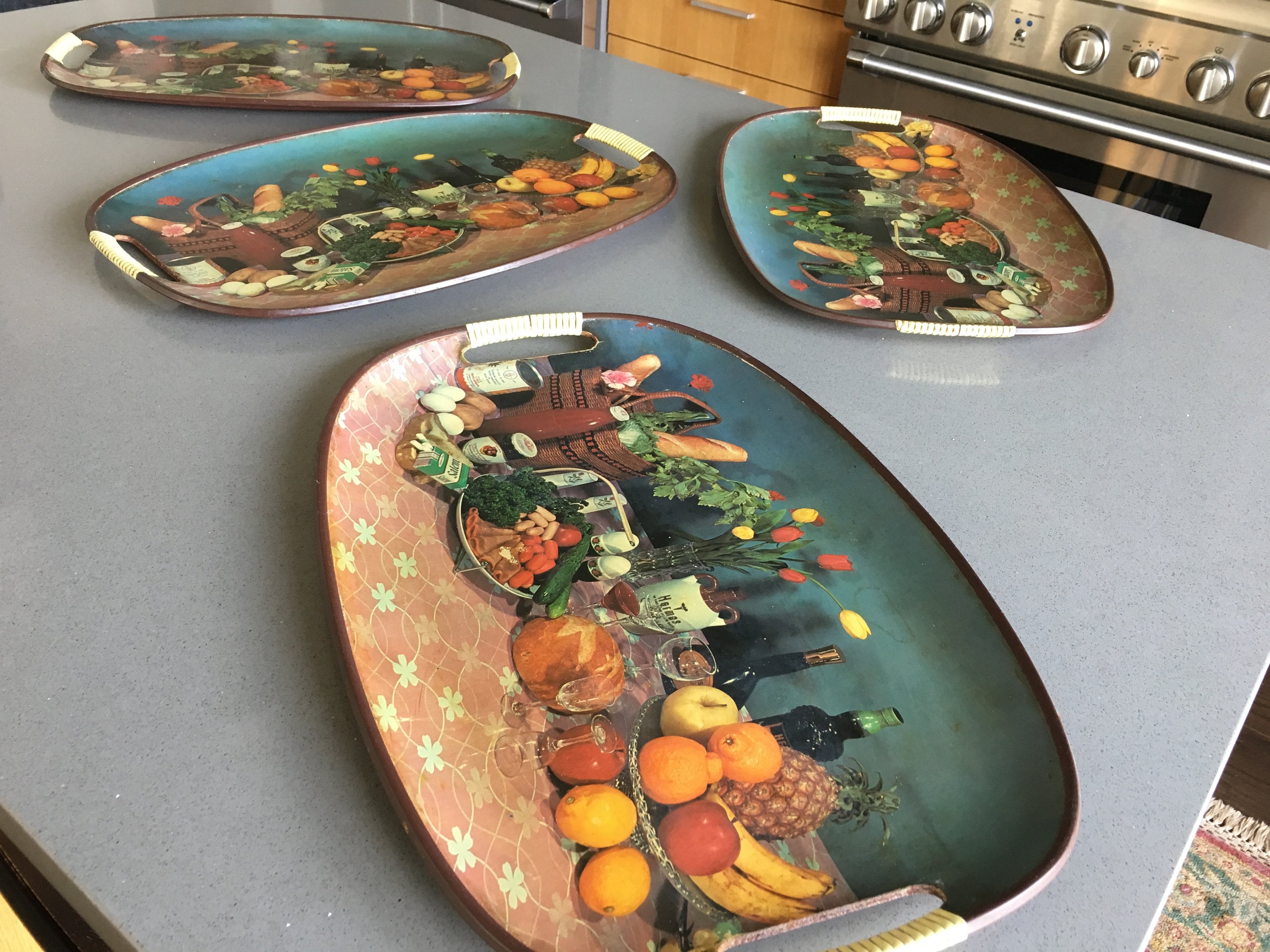 Set of 4 Vintage Restaurant Trays With Images of Deli Foods. - Etsy