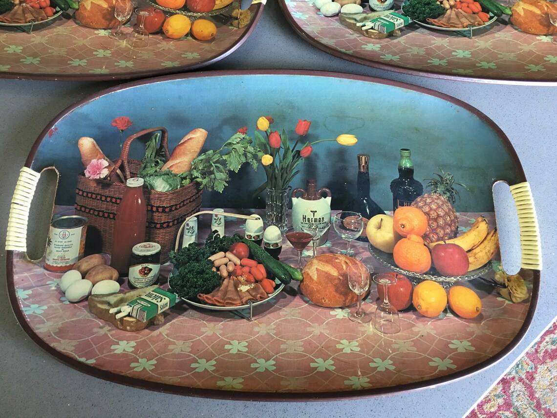 Set of 4 Vintage Restaurant Trays With Images of Deli Foods. - Etsy
