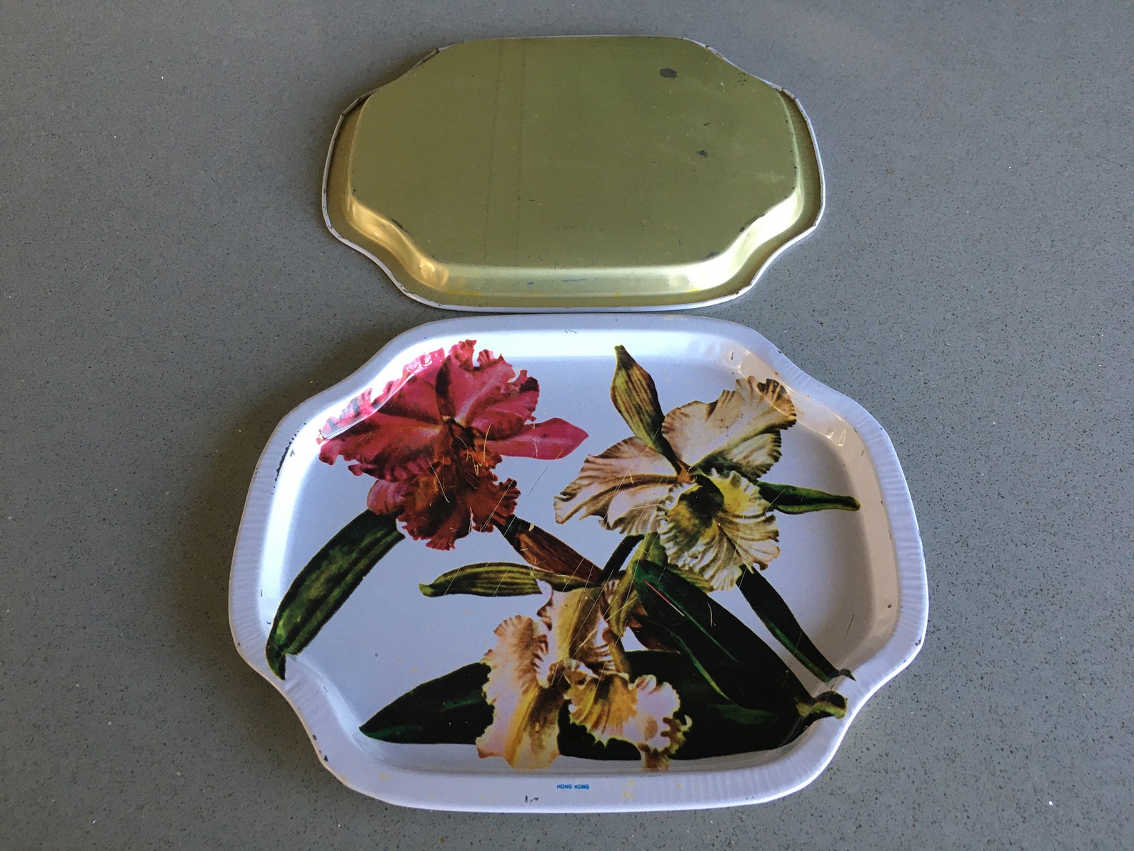 Matched Pair of Small Vintage Metal Tip Trays, Trinket Trays, or ...