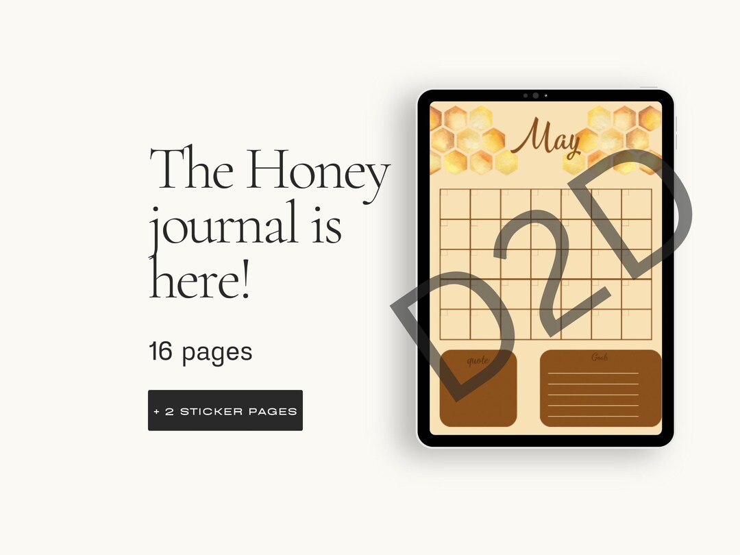 Digital Planner Bullet Journal for May (2025 or 2026 or Any Year) Honey ...