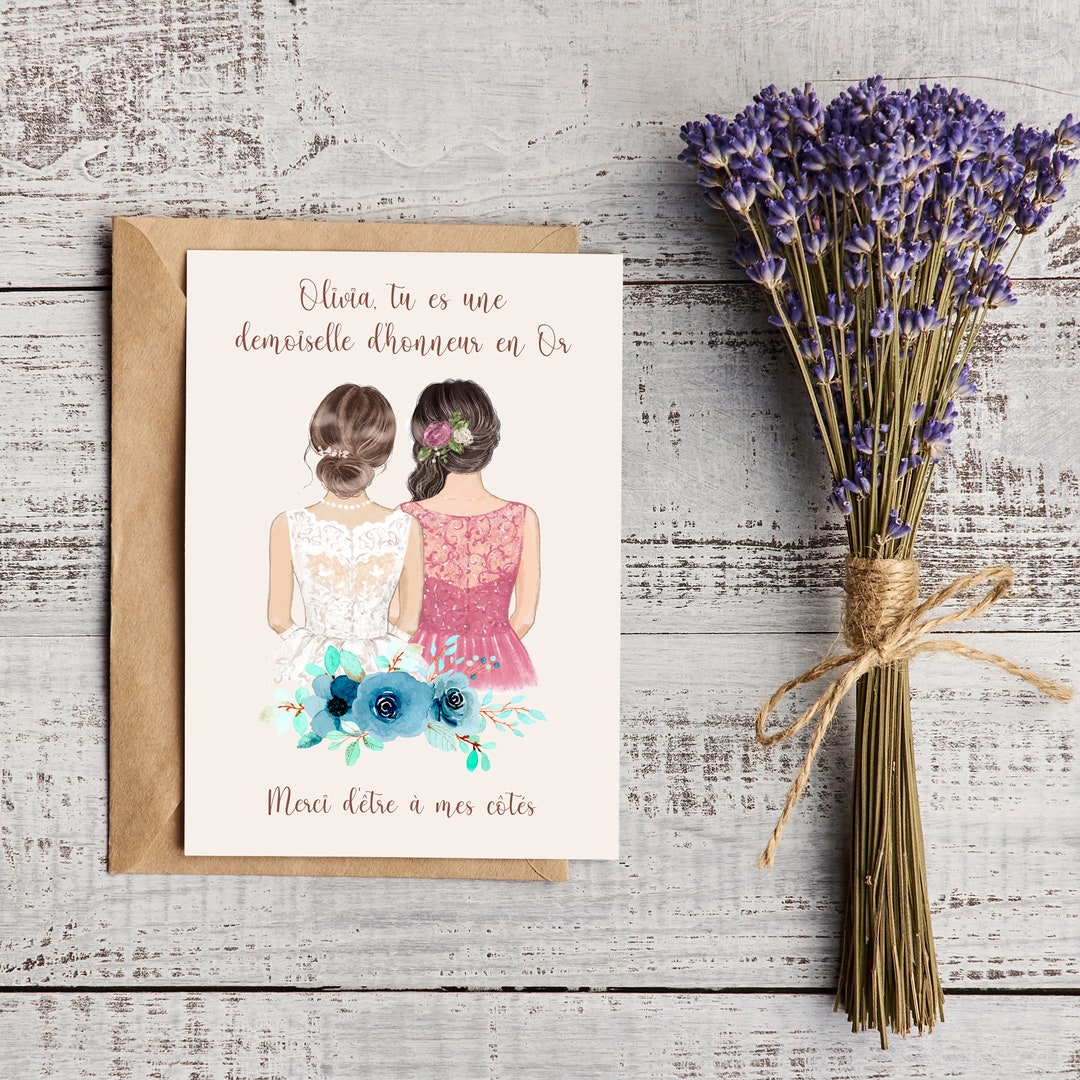 Witness Request Card, Bridesmaid Request Card, Customizable Text ...