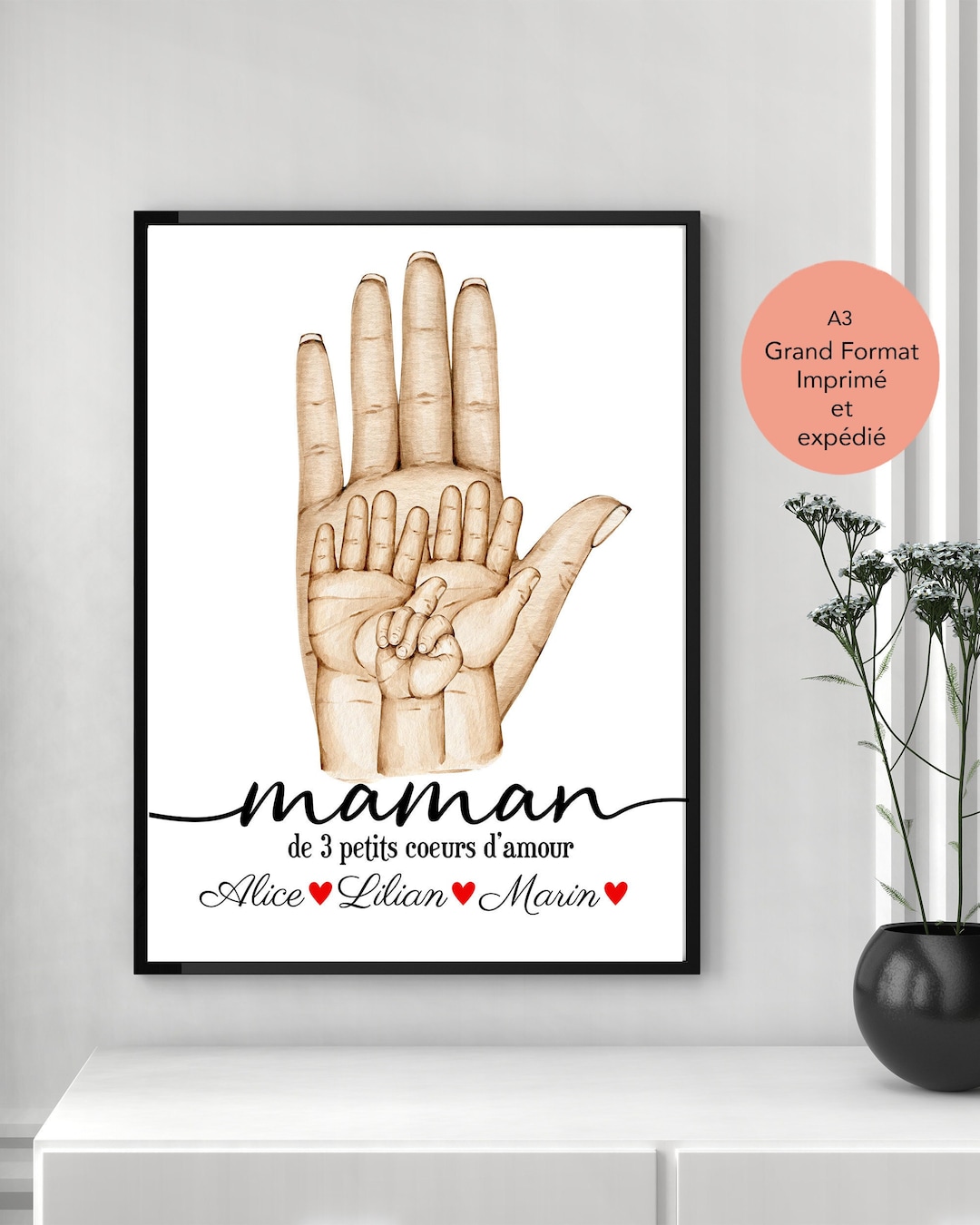 Personalized Single Parent Poster, A3 Poster With Optional Frame, Gift ...