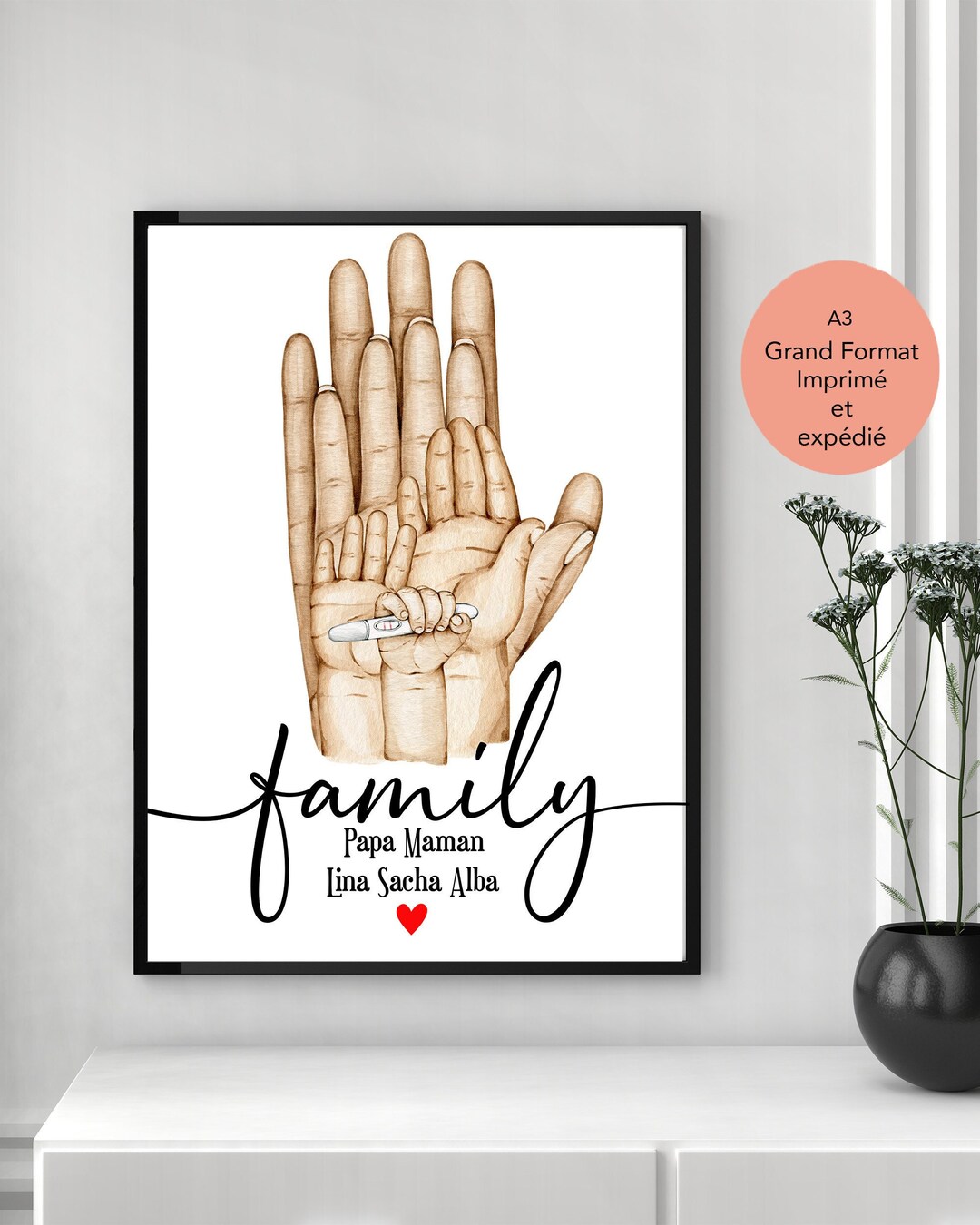 Personalized Family Poster, A3 Poster With Optional Frame, 100% Made in ...