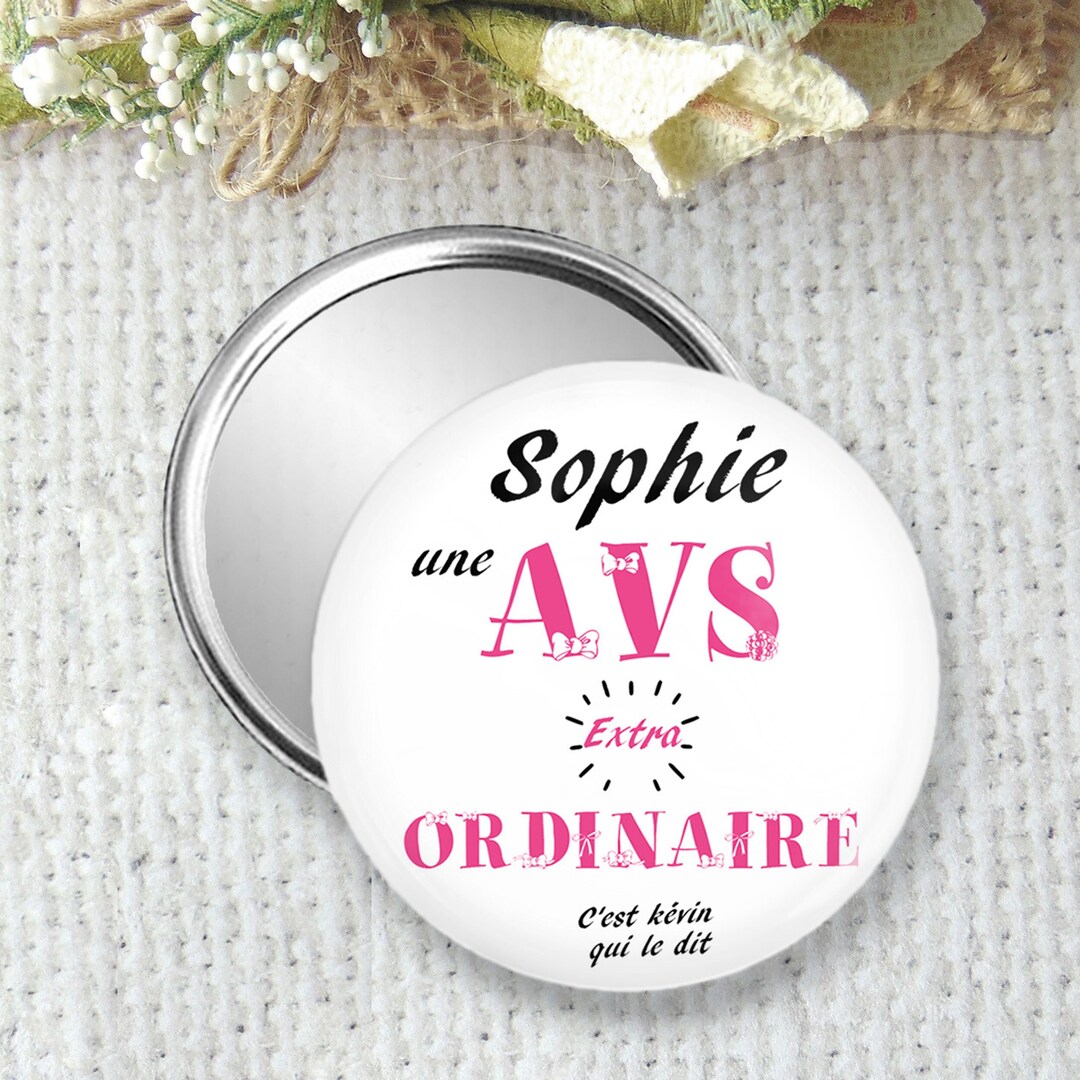 Personalized Pocket Mirror, Badge or Magnet Size 75mm Ideal to Offer to ...