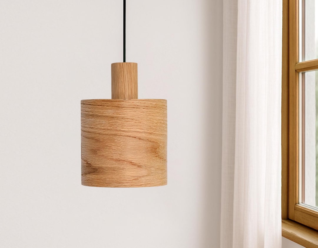 Oak Wood Pendant Lighting for Kitchen Island, Modern Chandelier for ...