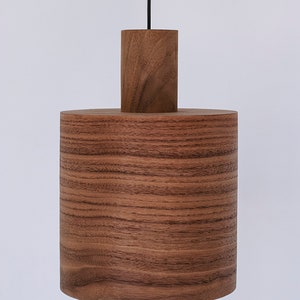 Set of 3 Rustic Walnut Hanging Lights, Walnut Kitchen Island Pendant ...