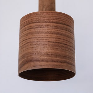 Set of 2 Walnut Pendant Light for Kitchen Island, Mid Century Lamp for ...