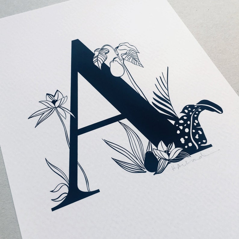 Initial Letter Illustrations A D Botanical Art Design - Etsy UK
