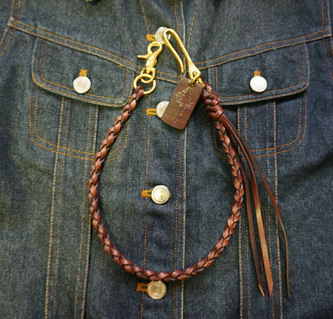 Leather Braided Wallet Chain, Leather Braided Chain, Leather Braided ...
