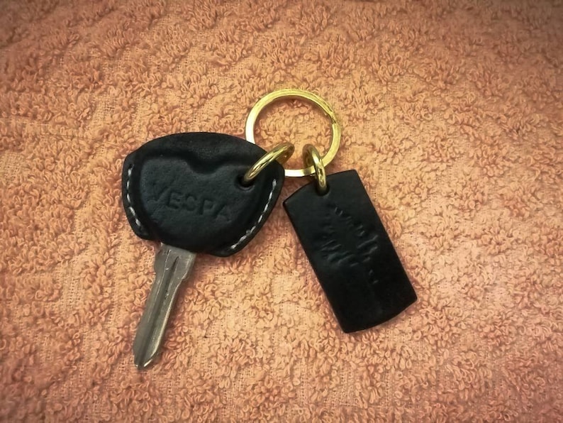 Handmade Leather Vespa Key Cover With Solid Brass Keyring - Etsy