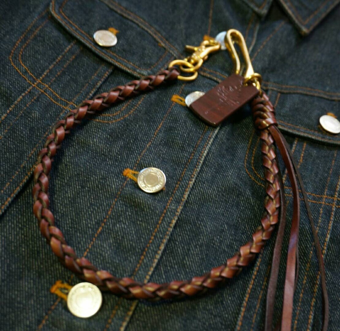 Biker Wallet and Braided Chain Lanyard Wallet Handmade - Etsy