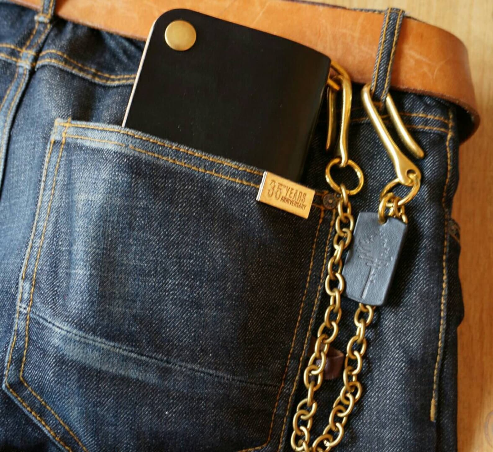 Solid Brass Wallet Chain Solid Brass Wallet Chain Gift for - Etsy