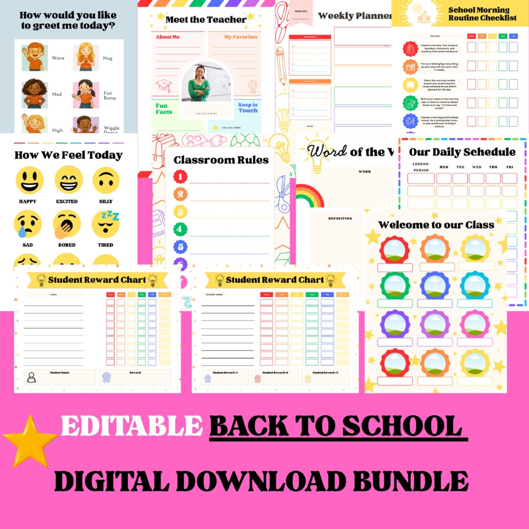 Editable Classroom Bundle: Greetings, Welcome Letter, Planner, Posters ...
