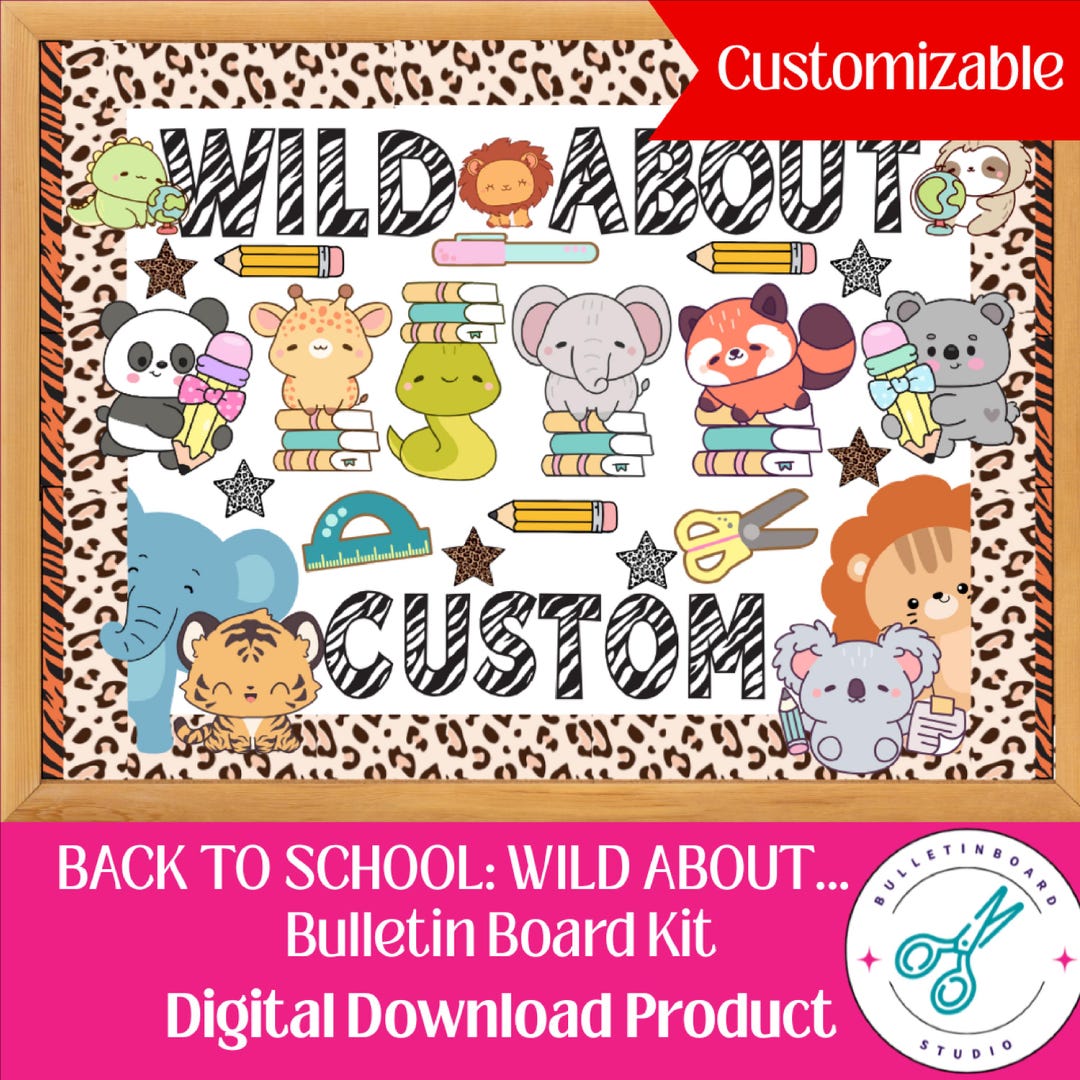 Jungle Animals Bulletin Board Kit: Editable Safari Classroom Decor ...