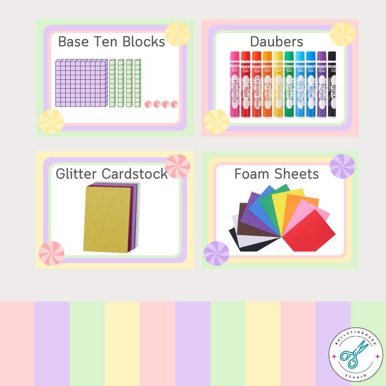 Pastel Editable School Supply Labels Sweets and Treats Elementary ...