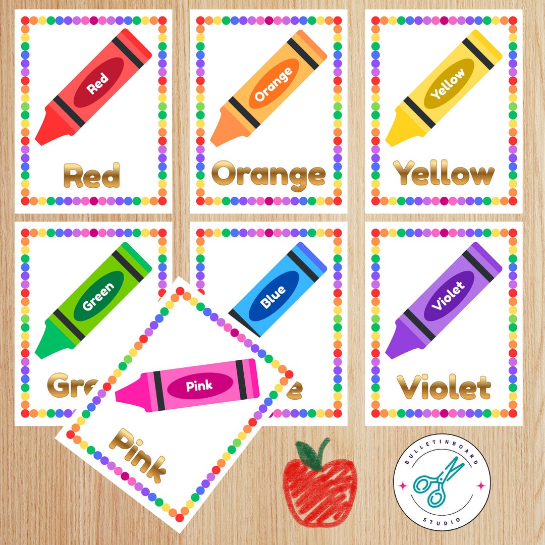 Crayon Color Posters Rainbow Theme Classroom Decor Wall Art Printable ...