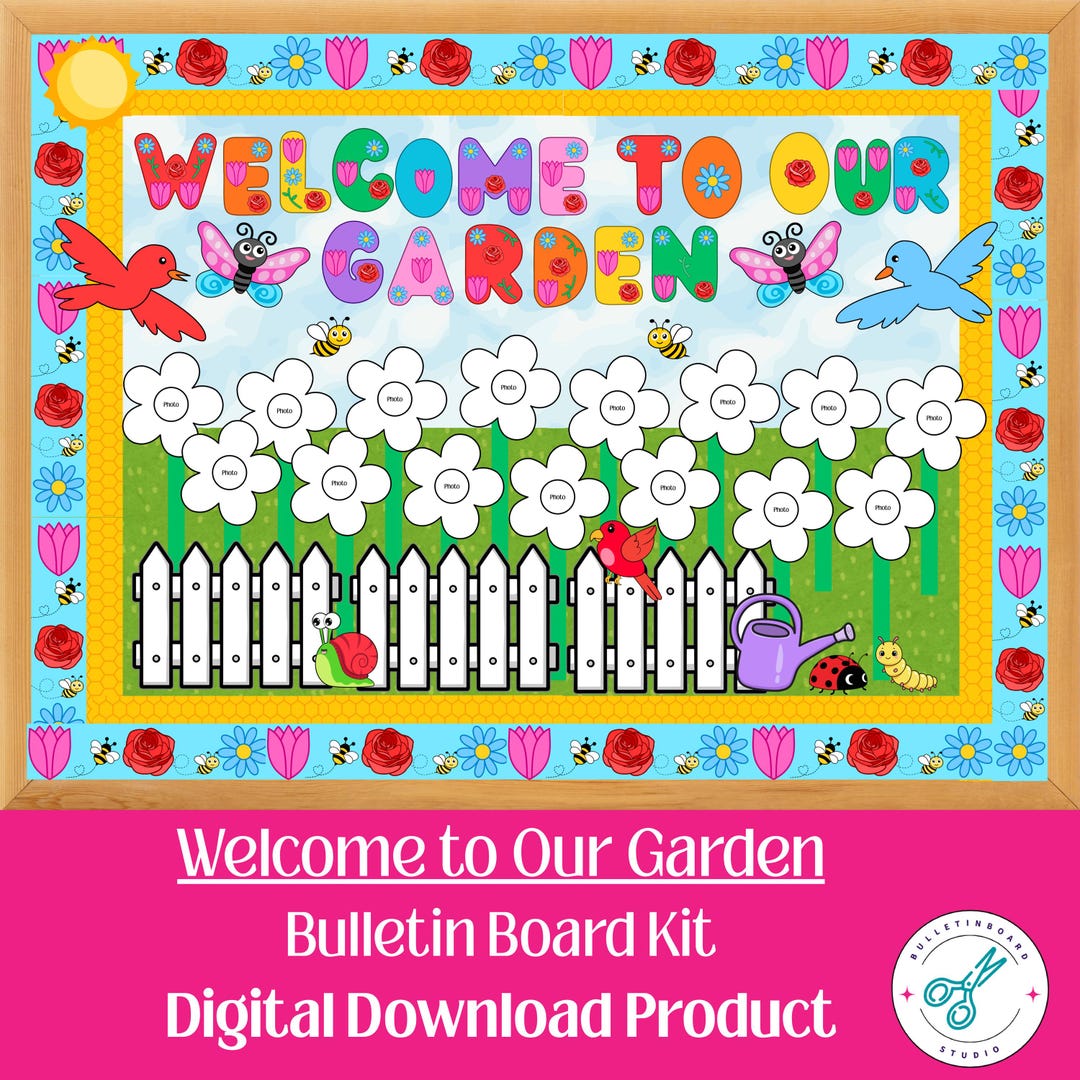 Spring Garden Classroom Editable Digital Bulletin Board Kit: Student ...