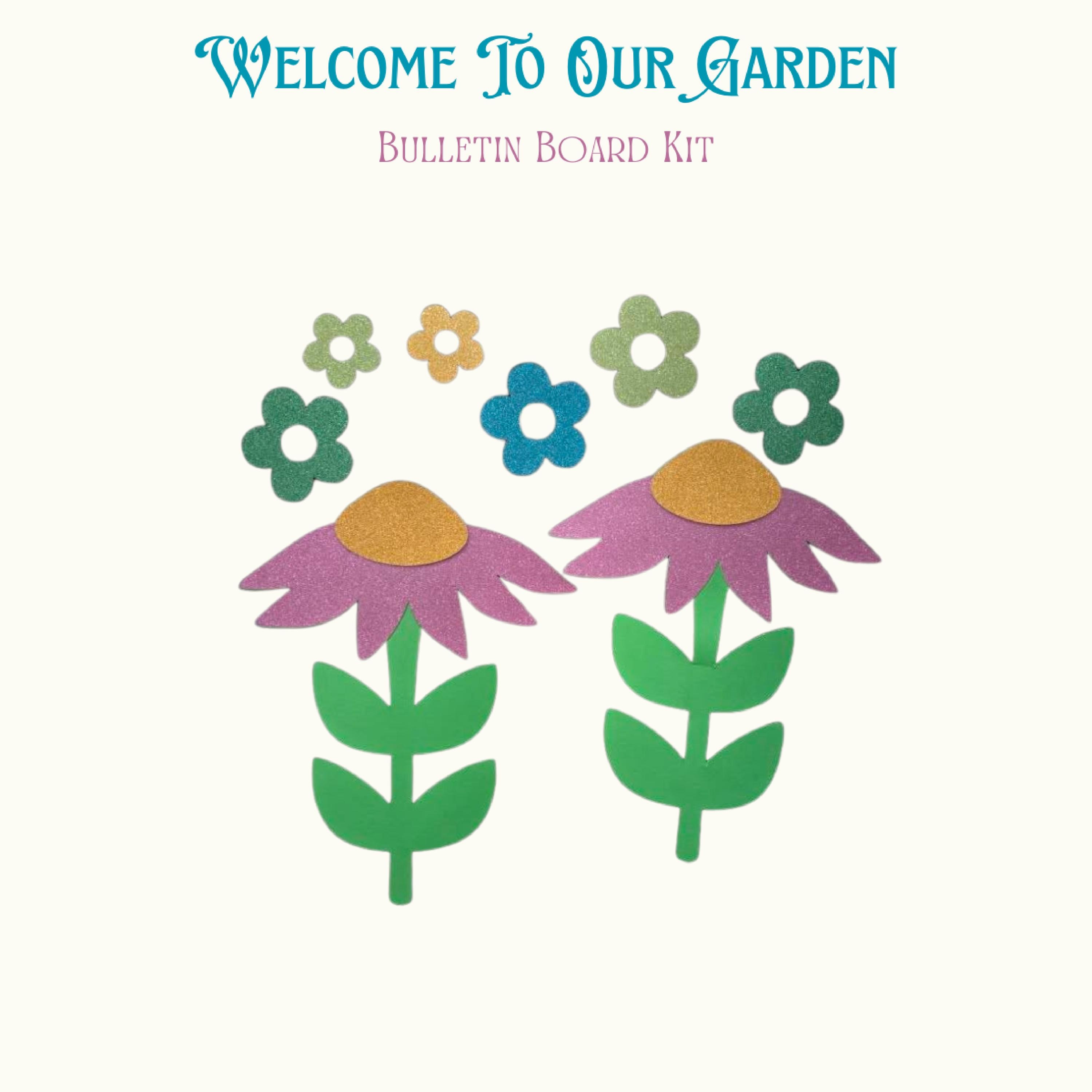 Spring Garden Classroom Bulletin Board Kit: Festive Bee & Flower Frames ...